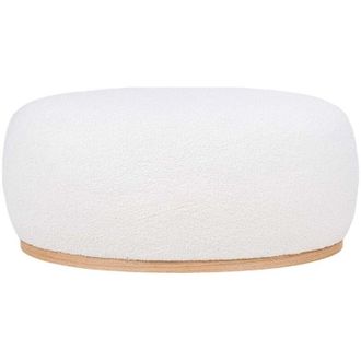 House Nordic House Nordic - Pouf ovale 88,5x54,5x36 cm en tissu bouclette blanc