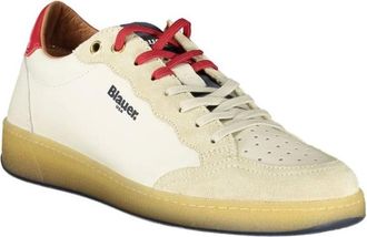 Blauer Homme, Chaussures, Blanc, Taille: 42 EU Baskets de Sport en Cuir avec Double Fermeture