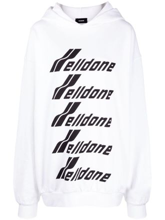 We11done hoodie Multiple Front Logo en coton - Blanc