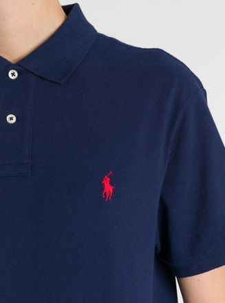 Polo Ralph Lauren Mens Polo Shirt Slim Fit Blue Cotton T-Shirts And Polos