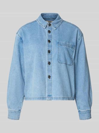 Oui Relaxed Fit Jeansbluse mit Brusttasche