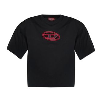 Diesel Femme, Tops, Noir, Taille: 34 FR T-shirt T-Buxt-Crop-Od