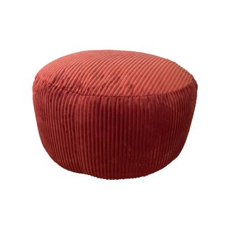Relaxdays Pouf, Cord, HxD: 35 x 50 cm, Polystyrol-F&uuml;llung, rundes Bodensitzkissen, Wohnzimmer Hocker, Sitzpouf, rost