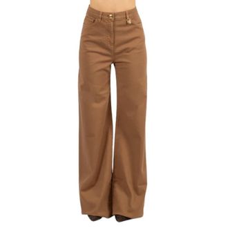 Elisabetta Franchi Palazzo Jeans mit Logo-Detail - - Jeans - Damen - Braun - W28