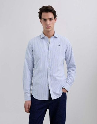 Scalpers Peach F - Chemise Oxford - Bleu ray&eacute;-Multicolore