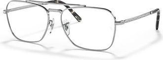 Ray-Ban New Caravan Optics Silber Fassung Klar Glas Polarisiert 55-15