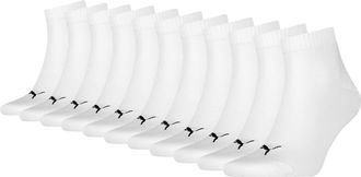 Puma Herren Damen Quarter Socken 11 Paar, Farbe:Wei&szlig;, Gr&ouml;&szlig;e:39-42, Artikel:-002 white