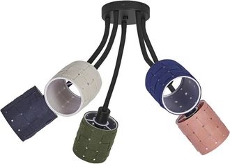 Ledvance 5-flammige Dekor Dosen Deckenleuchte aus Filz und Metall, E14, Länge 630 mm, warmes Licht dank des gewebten Lampenschirms, nachhaltig dank