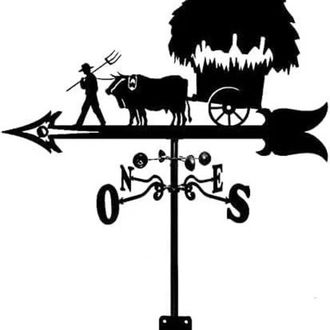 Generic Wetterfahne Aus Schwarzem Metall, Windrichtungsanzeiger f&uuml;R Schuppen, Garten, Terrasse, Dekoration, Windrichtungsanzeiger f&uuml;R Den Au&szlig;Enbereich(A34)