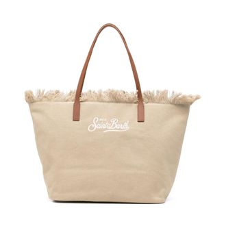 MC2 Saint Barth Femme, Sacs, Beige, Taille: ONE Size City Tote with Fringes