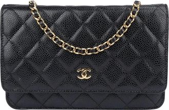 Chanel Crossbody Bags - Chanel Quilted Caviar Leather Wallet On Chain Cros - Gr. unisize - in Schwarz - f&uuml;r Damen
