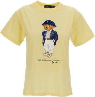 Polo Ralph Lauren T-shirt avec imprim&eacute; ours - Femme - Tops - Jaune - Taille: 44 FR