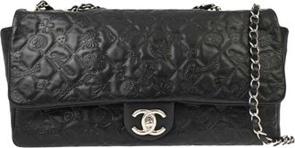 Chanel sac porté épaule Single Flap (2010) - Noir