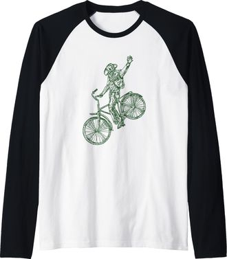 Seembo Cowboy Radfahren Fahrrad Lustig Biker Biking Reiten Fahrrad Raglan