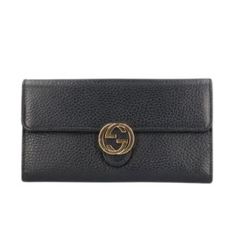Gucci Portefeuille long (bi-pli) Pre-owned - Femme - Pre-owned - Noir - Taille: ONE Size
