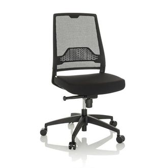 hjh OFFICE Profi B&uuml;rostuhl Porto ECO I Ergonomischer Drehstuhl mit Netzr&uuml;cken und Lendenwirbelst&uuml;tze, Stoff Schwarz, 657668