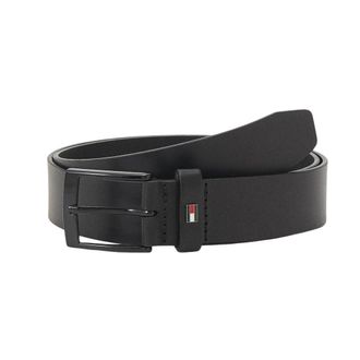 Tommy Hilfiger Homme, Accessoires, Noir, Taille: 90 CM Ceinture tendance en cuir avec boucle en m&eacute;tal