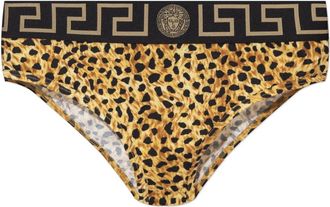 Versace Femme, Sous-v&ecirc;tements, Jaune, Taille: 42 FR Greca Briefs