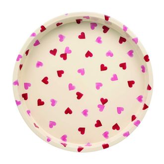 Emma Bridgewater Pink Hearts Tablett mit hohem Rand und rosa Herzen