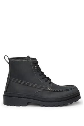 BOSS Hommes Nebular Halb Bottines en cuir avec semelle en gomme