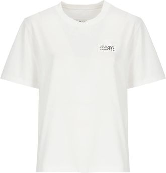 Maison Margiela Femme, Tops, Blanc, Taille: 38 FR T-shirt en coton