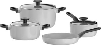 Berghoff BergHOFF Leo Glints Kochtopfset mit Antihaftbeschichtung - 7 tlg. - T&ouml;pfe & Pfannen set - Kochtopfset f&uuml;r alle Herdarten - Spirit