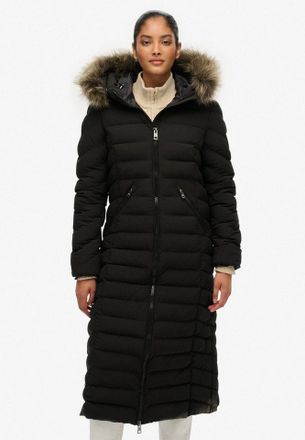 Superdry Steppjacke FUJI FAUX FUR HOODED LONGLINE