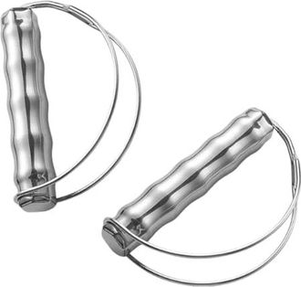 FOMIYES Lot de 2 Poign&eacute;es Ergonomiques en Acier Inoxydable pour Paquet de Courses Capacit&eacute; 25 Kg Support Multifonction pour Cabas et Paniers Accessoire Pratiq