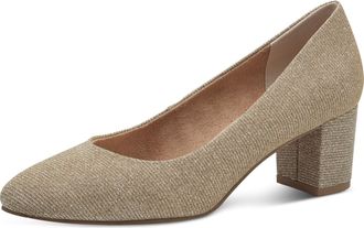 Marco Tozzi Damen Pumps mit Blockabsatz Elegant, Beige (Platinum), 39 EU