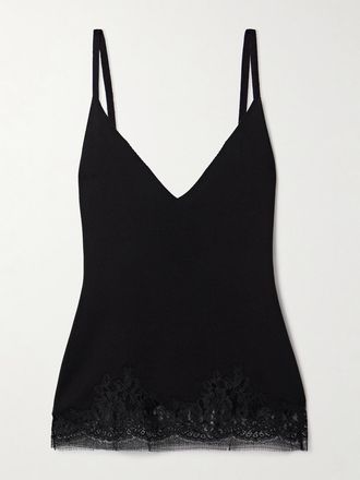 The Row Caraco En Soie À Finitions En Dentelle Makka - Noir