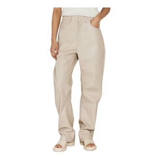 Entire studios Faux Leather Wet Pants - - Trousers - Damen - Beige - M