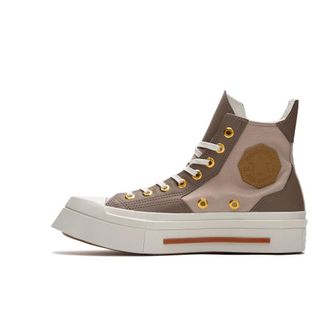 Converse Femme, Chaussures, Brun, Taille: 37 1/2 EU Baskets Hi-Top de Luxe Carr&eacute;s