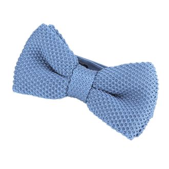 DonDon Herren Strick Fliege gebunden und l&auml;ngenverstellbar 11 x 6 cm hellblau