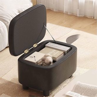 Generic Kleiner Ottoman Mit Stauraum, Schuhbank Mit Beinen, Moderne Runde Aufbewahrungsbank, Fußstütze, Hocker for Eingangsbereich, Wohnzimmer, Schlafzimmer, 