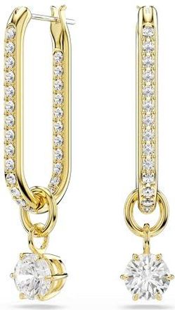 Swarovski Pendants doreilles Constella, Taille ronde, Blanches, Placage de ton or