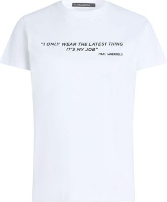 Karl Lagerfeld T-Shirt mit Zitat - Wei&szlig;