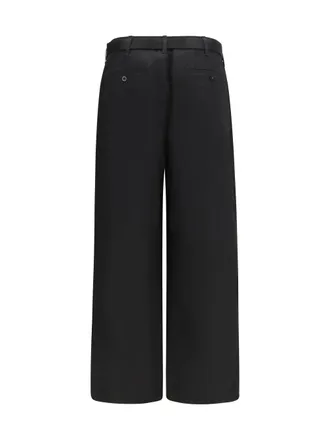 sacai Mens Cotton Chino Pants Black Trousers