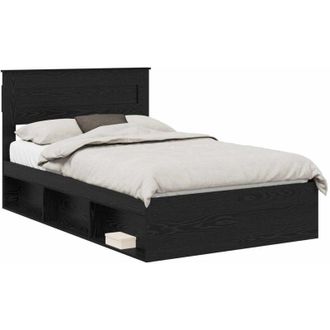 vidaXL Bettrahmen Schwarz 120 x 200 cm Massives Kiefernholz vidaXL