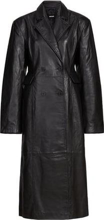 Rotate Manteau col tailleur en cuir