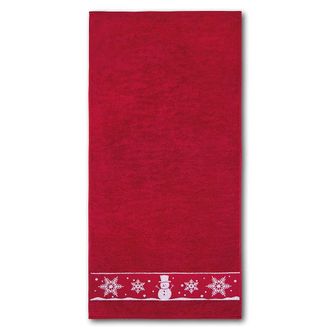 Dyckhoff Frottierserie Schneemann Duschtuch 70 x 140 cm Granat - Rot