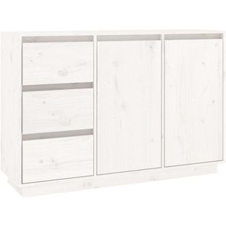 vidaXL Sideboard Wei&szlig; 111x34x75 cm Massivholz Kiefer Vidaxl