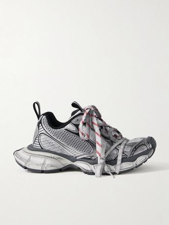 Balenciaga Baskets En Résille Et En Caoutchouc 3xl - Gris