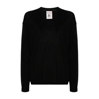 Semicouture Schwarzer V-Ausschnitt Strick Corinna - - Knitwear - Damen - Schwarzk - L