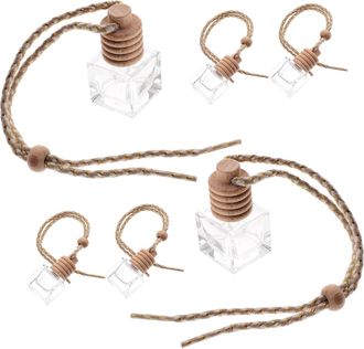 Garneck 6stücke Leere Auto Hänge Diffusor Flaschen Glas Parfümflaschen Für Ätherische Öle Auto-duftflaschen