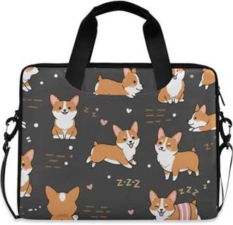 Alaza Sac pour ordinateur portable de 40,6 &agrave; 15,6 avec motif chien carlin sur un rose - Sac pour ordinateur portable de 40,6 &agrave; 15,6 cm - Sac fourre-tout pou