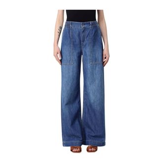 Liu Jo &Eacute;l&eacute;gant Jean Large avec Poches - Femme - Jeans - Bleu - Taille: W26