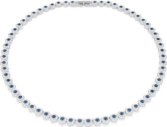 Swarovski Una Angelic Halskette Rundschliff, Blau, Rhodiniert