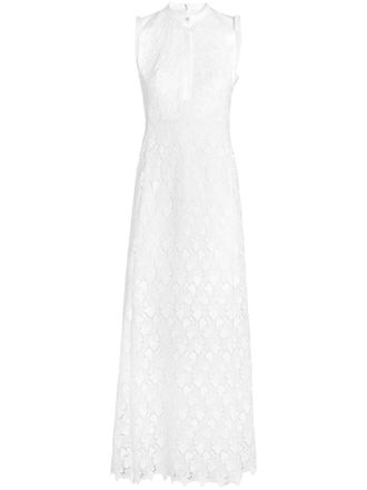 Giambattista Valli robe longue en macramé - Blanc