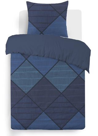 Vision Streetwear parure housse de couette Harold Bleu - housse de couette 140x200cm Avec 1 taie assortie 65x65cm - 100% Coton