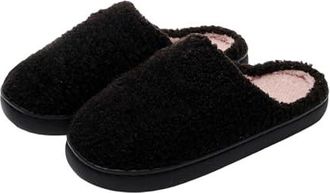 Generic Pantoufles dhiver pour femme - Style classique - Couleur unie - Antid&eacute;rapantes - Respirantes - Chaudes - Pour lint&eacute;rieur et lext&eacute;rieur, Noir, 36.5 EU